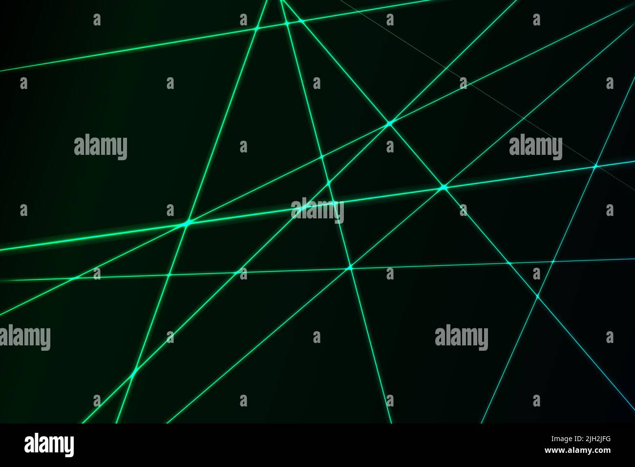 Laser field.Intersecting glowing laser security beams on a dark ...