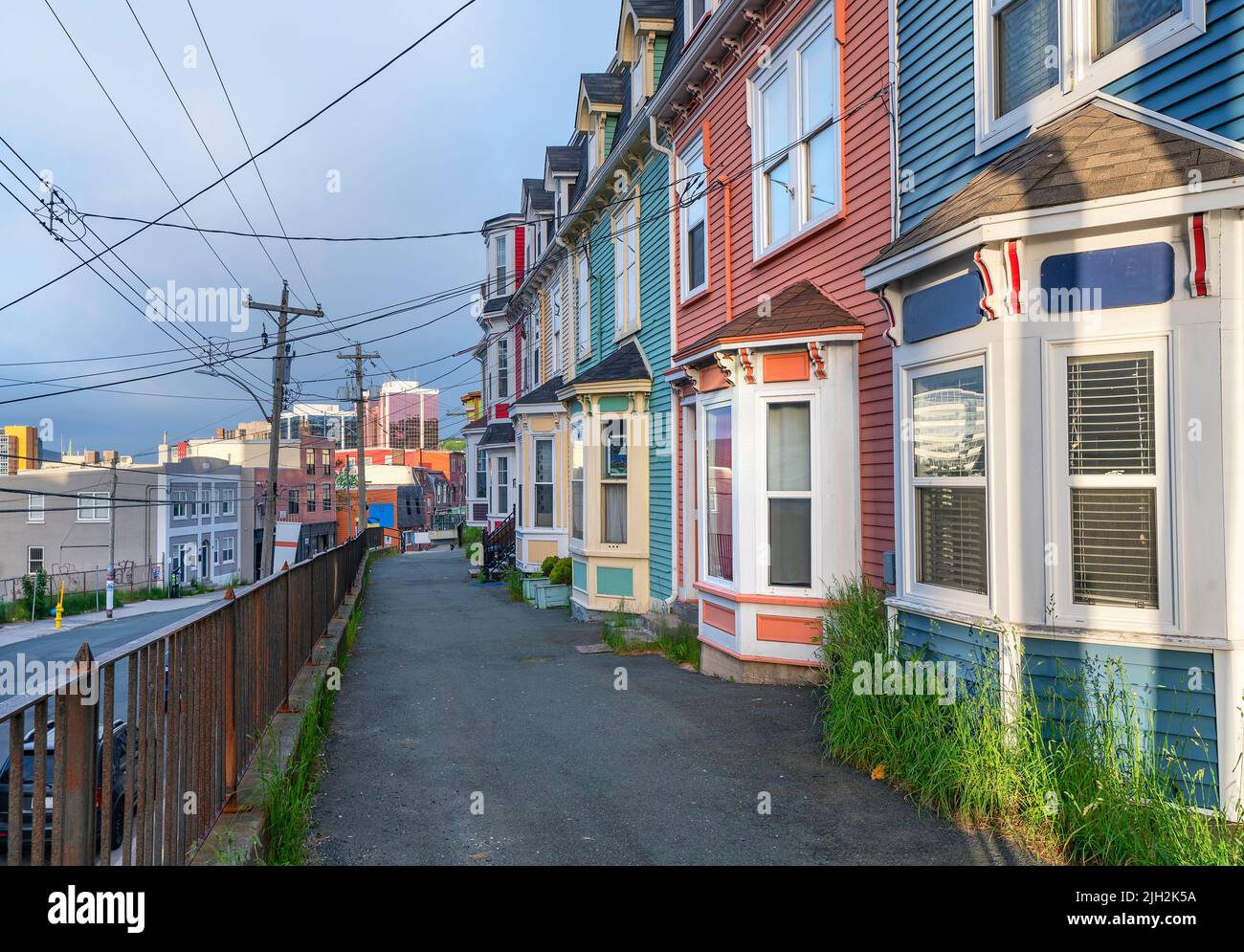 Colorful downtown row houses (Jellybean Row) in downtown St. John’s ...