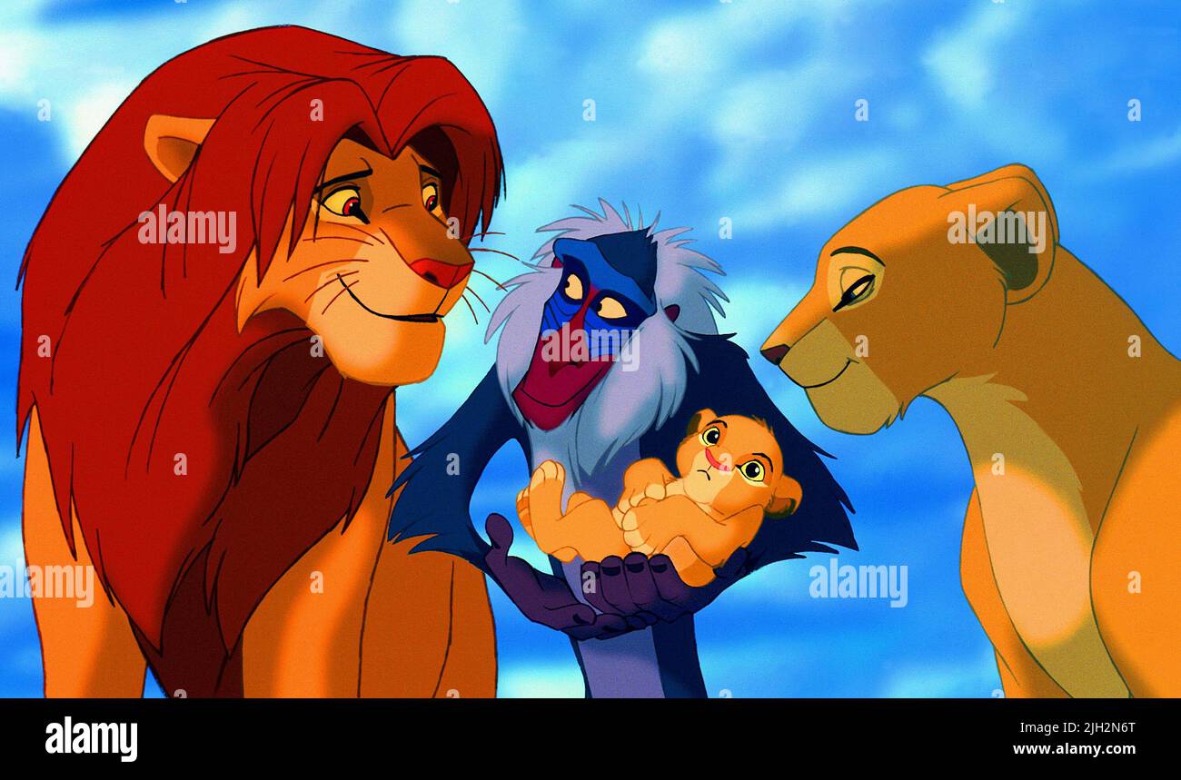 MAFUSA,RAFIKI,SIMBA,NALA, THE LION KING, 1994 Stock Photo - Alamy