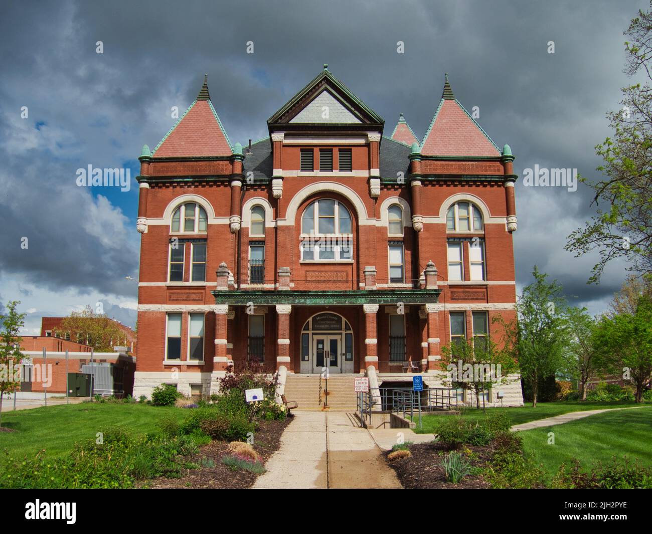 Paola, Kansas May 5, 2022 - Historic Miami County KS Courthouse on Dark ...