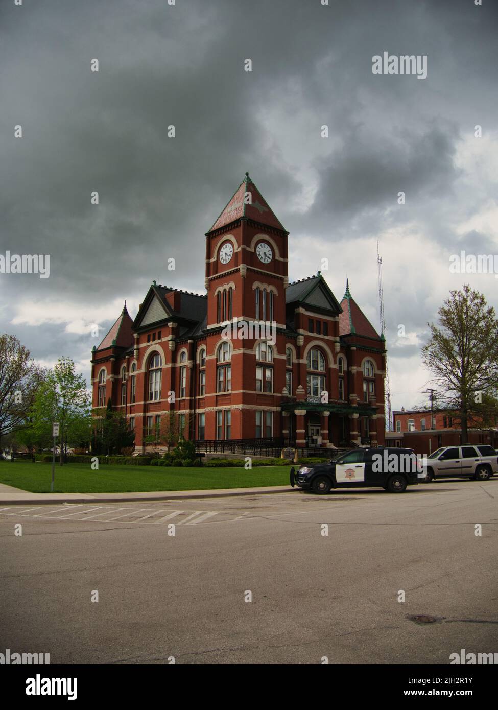 Paola, Kansas May 5, 2022 - Historic Miami County KS Courthouse on Dark ...