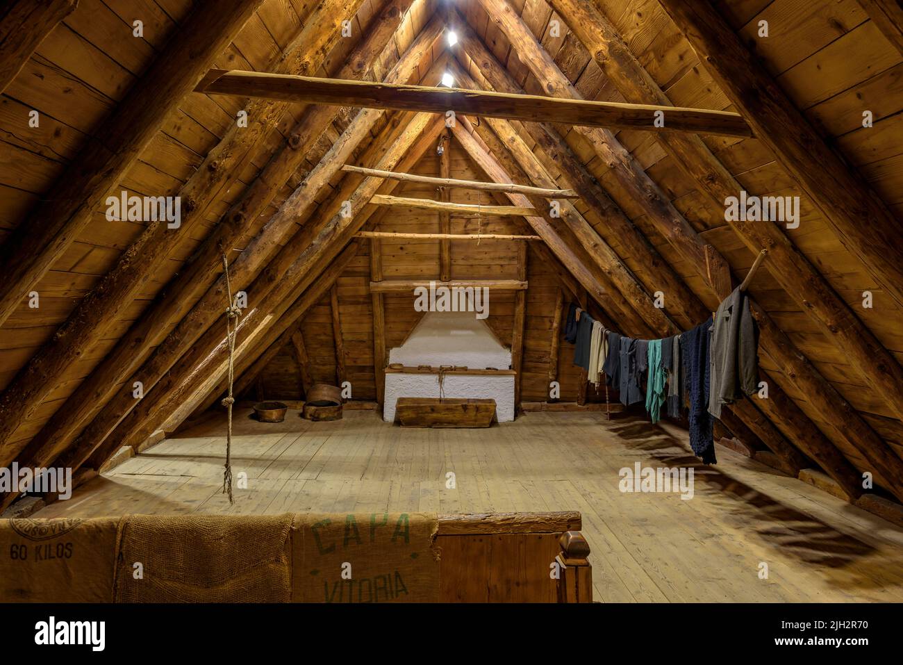 Details inside of the Çò de Joanchiquet Ecomuseum, in Vilamòs (Aran ...