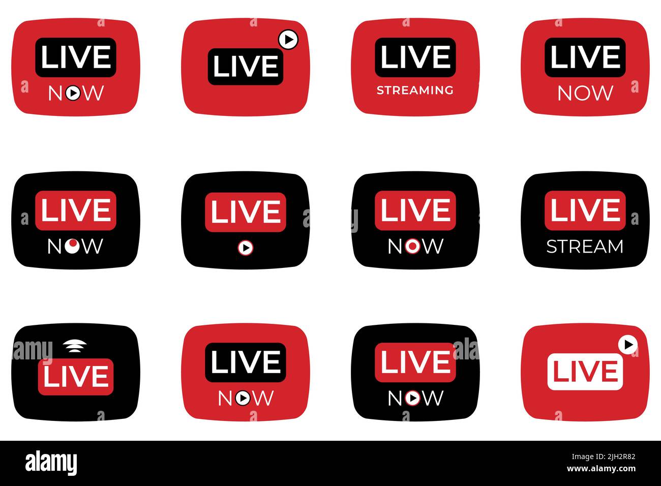 Collection of Live streaming symbol for web and app. Live stream icon ...
