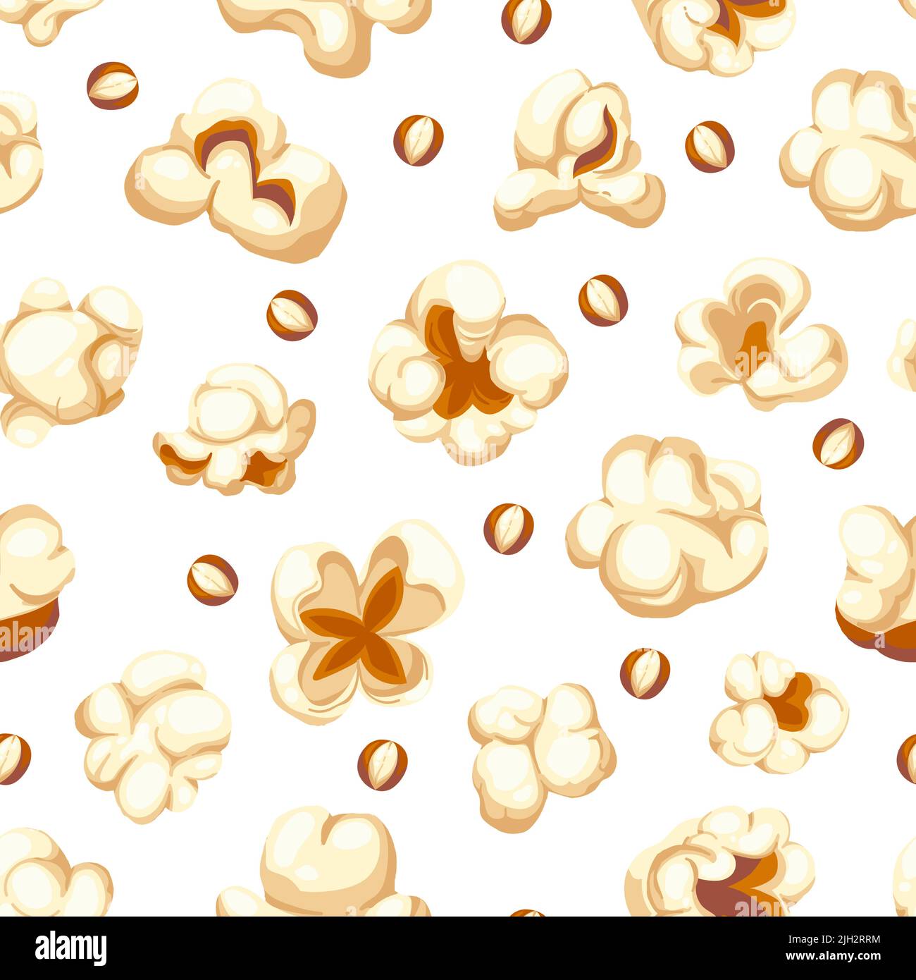 Popcorn pattern. Seamless print of fun snack or TV series and cinema ...