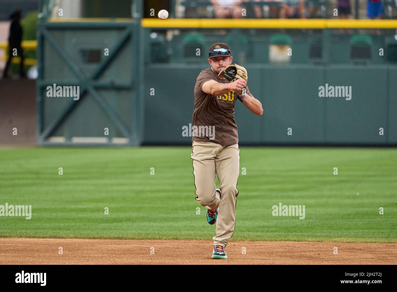 Denver CO, USA. 13th July, 2022. San Diego infielder Matthew Bratton ...