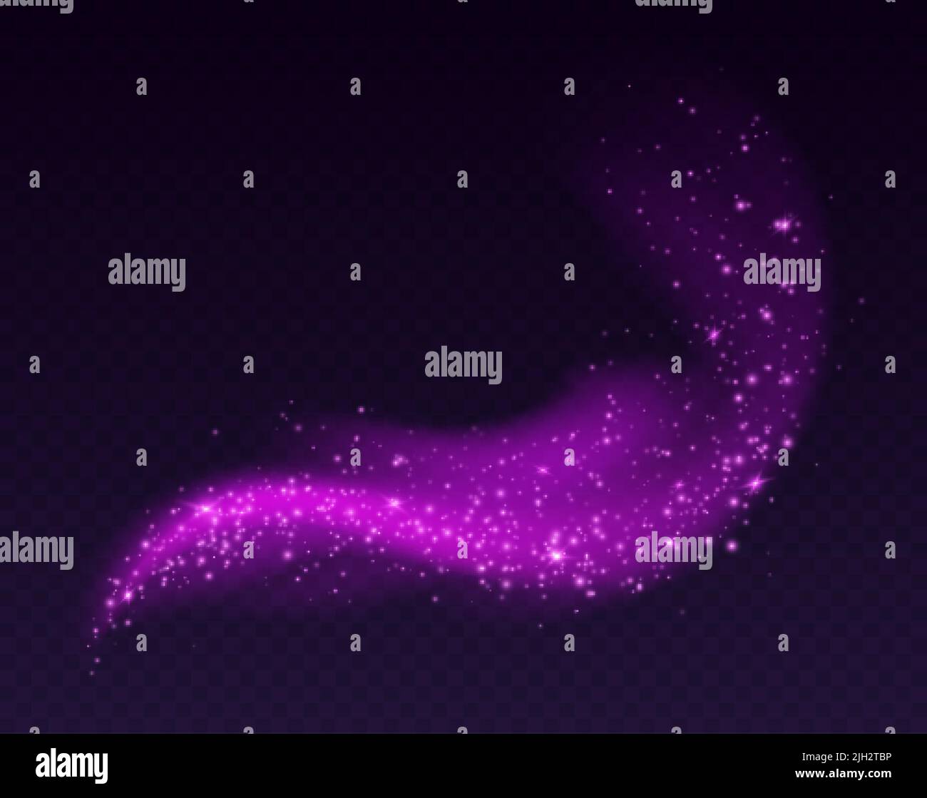 Magic cloud with sparkles, purple fairy stardust with sparks. Shiny fog ...