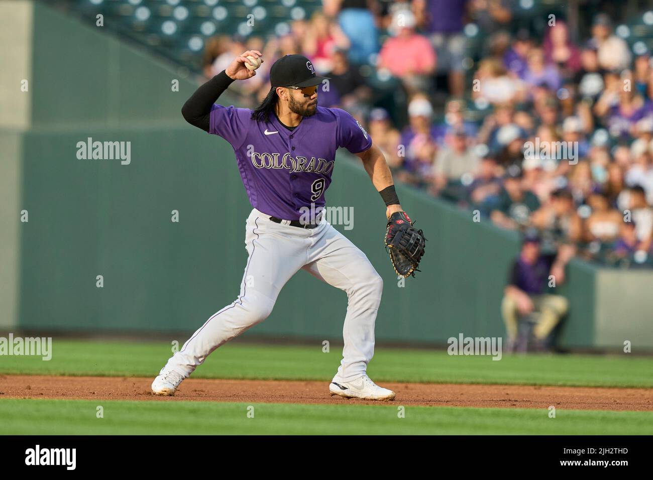July 13 2022: Colorado first baseman Conner Joe (9)) makes a play ...