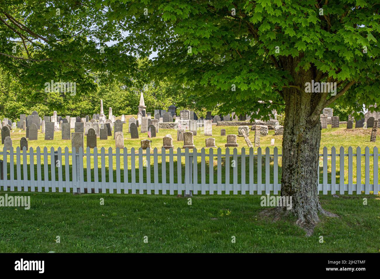 An old cemetery on the Town Common in Rindge, New Hampshire Stock Photo ...