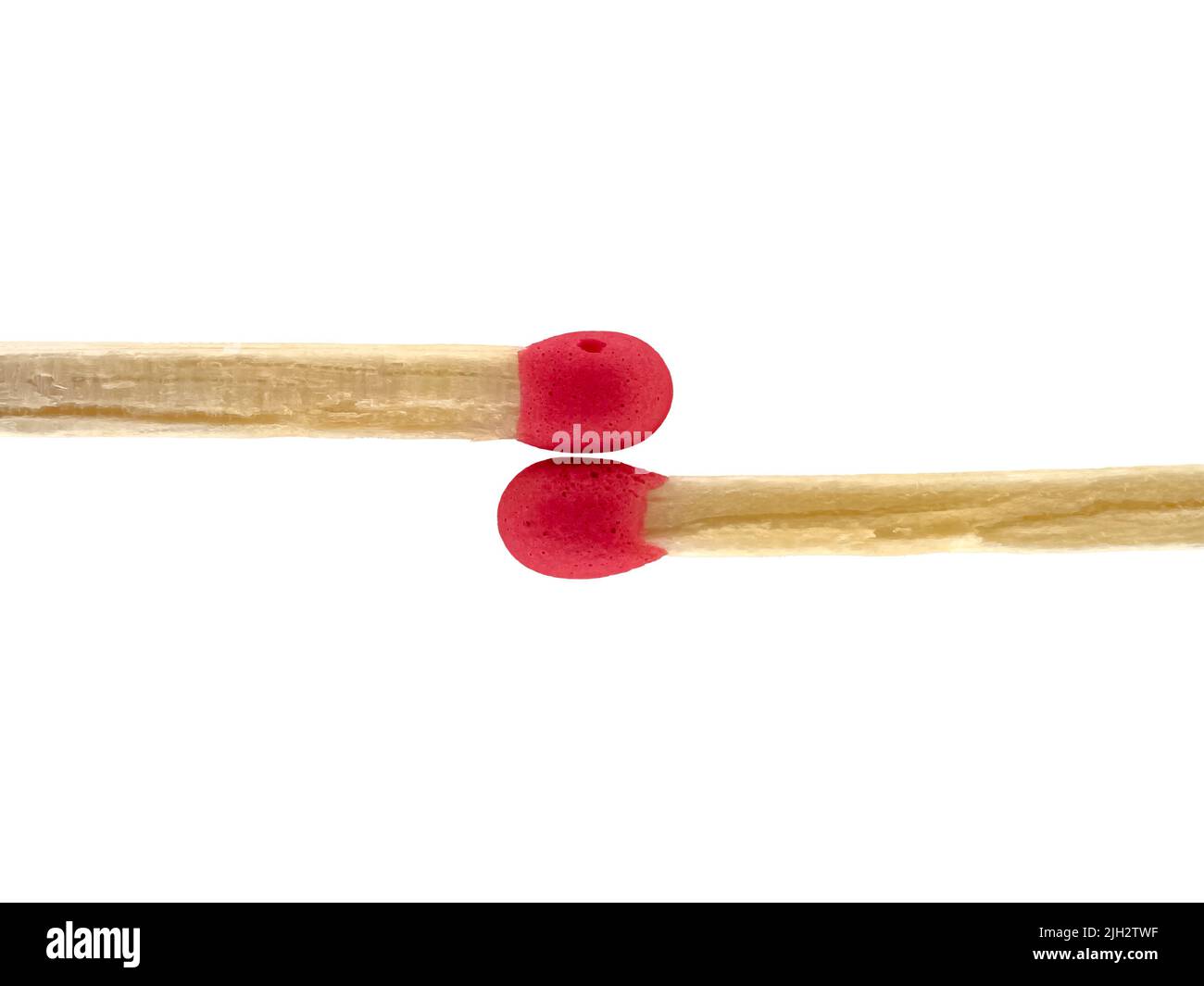 Two red-headed matches, isolated on white Stock Photo - Alamy