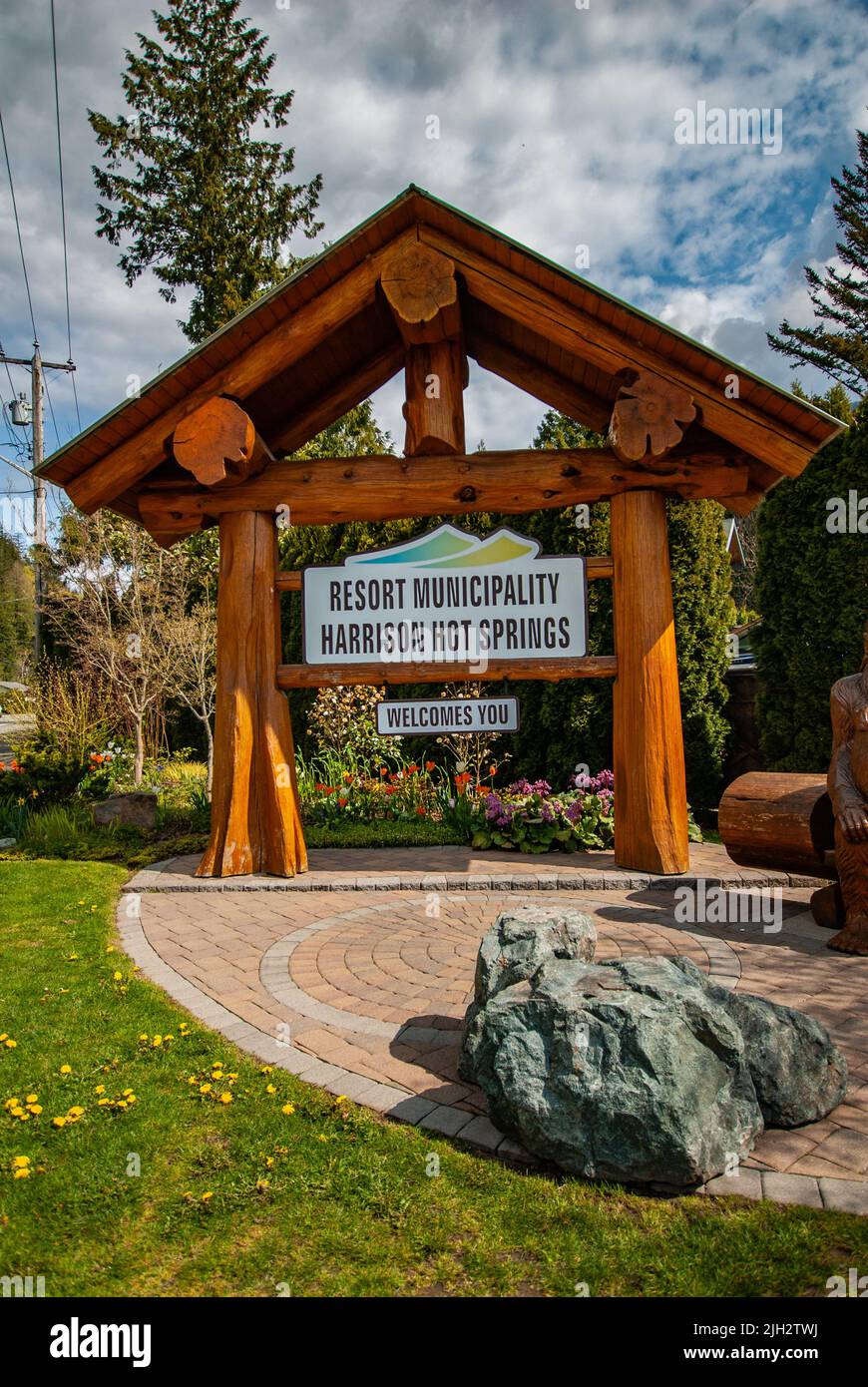 Welcome to Harrison sign, Harrison, British Columbia, Canada Stock ...