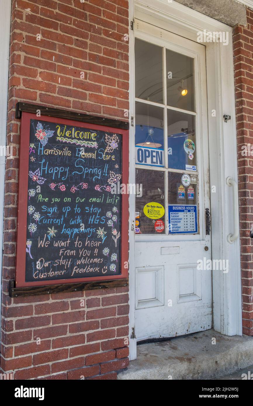 Sign at the Harrisville Country Store Stock Photo - Alamy