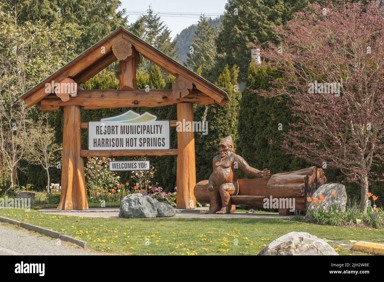 Welcome to Harrison sign, Harrison, British Columbia, Canada Stock ...