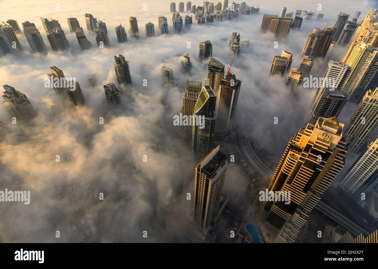 Dubai early morning skyline hi-res stock photography and images - Alamy