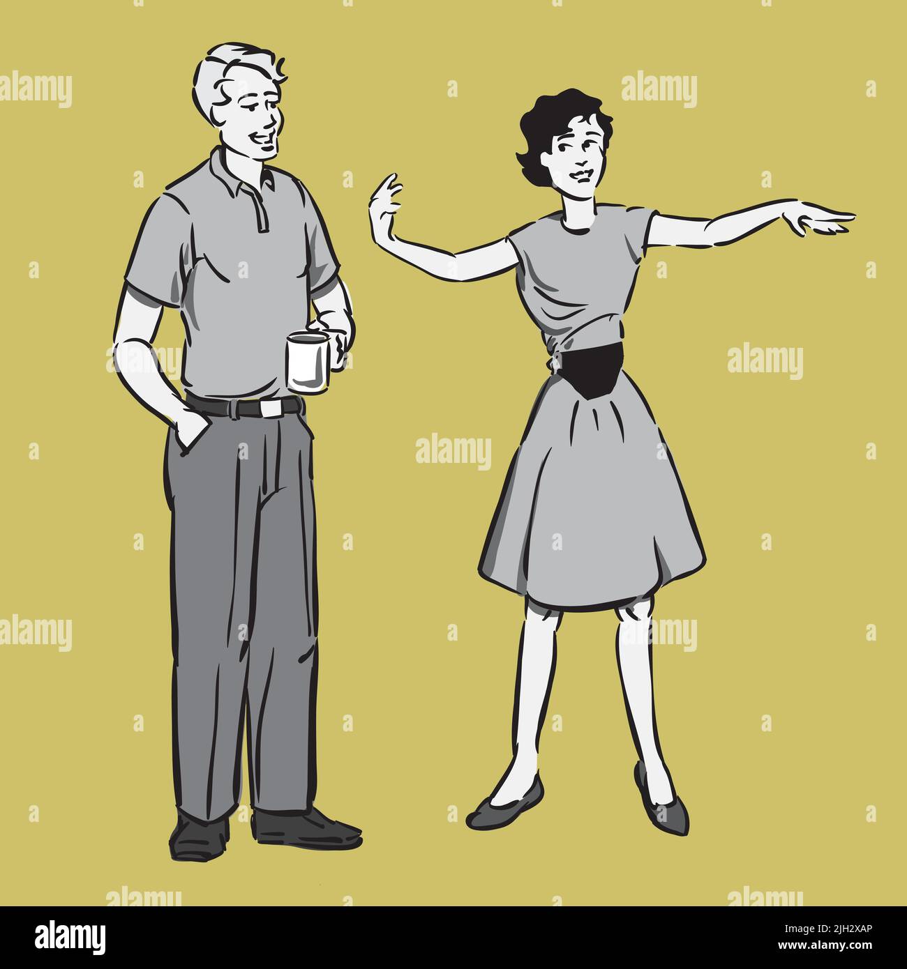 1950s cartoon woman Stock Vector Images - Alamy
