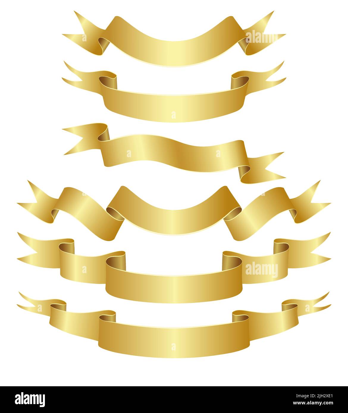 Set of gold curved ribbons Stock Vector Image & Art - Alamy