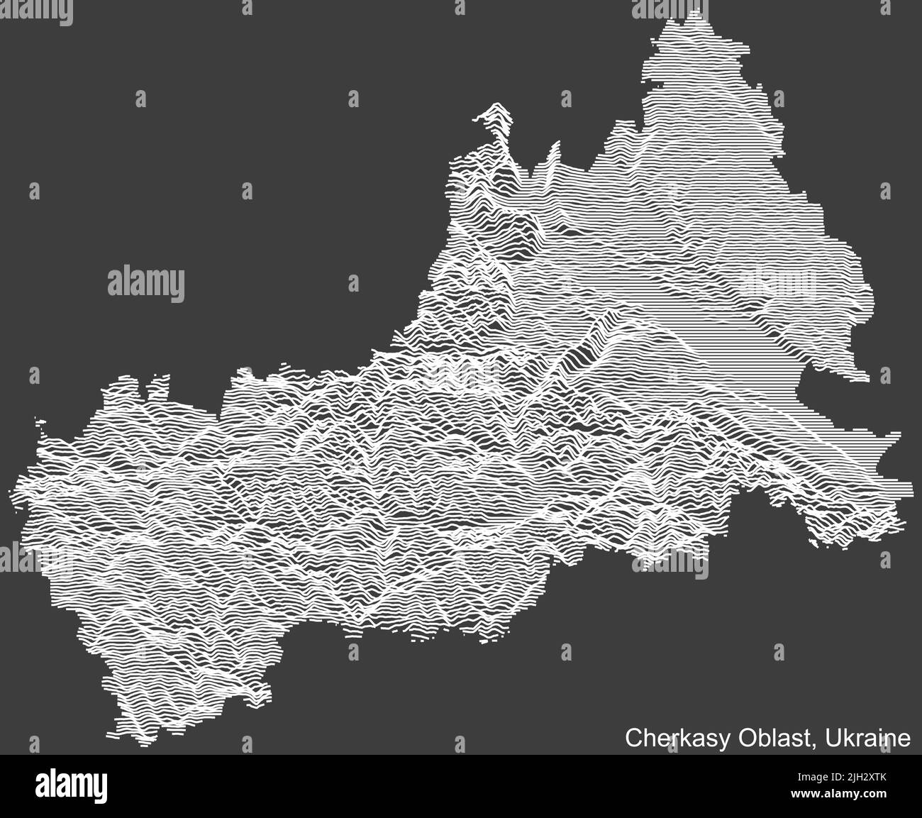 Topographic relief map of the CHERKASY OBLAST, UKRAINE Stock Vector ...