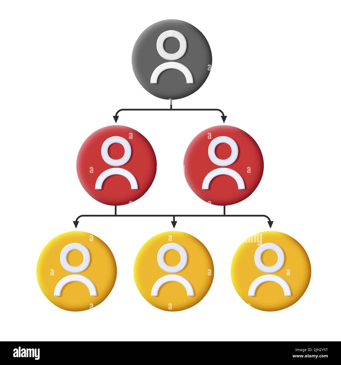 team chart, person icon in circles with connections Stock Vector Image ...