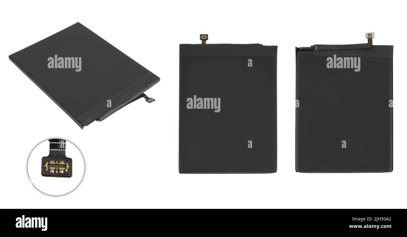 battery for the phone, spare parts for the phone on a white background ...