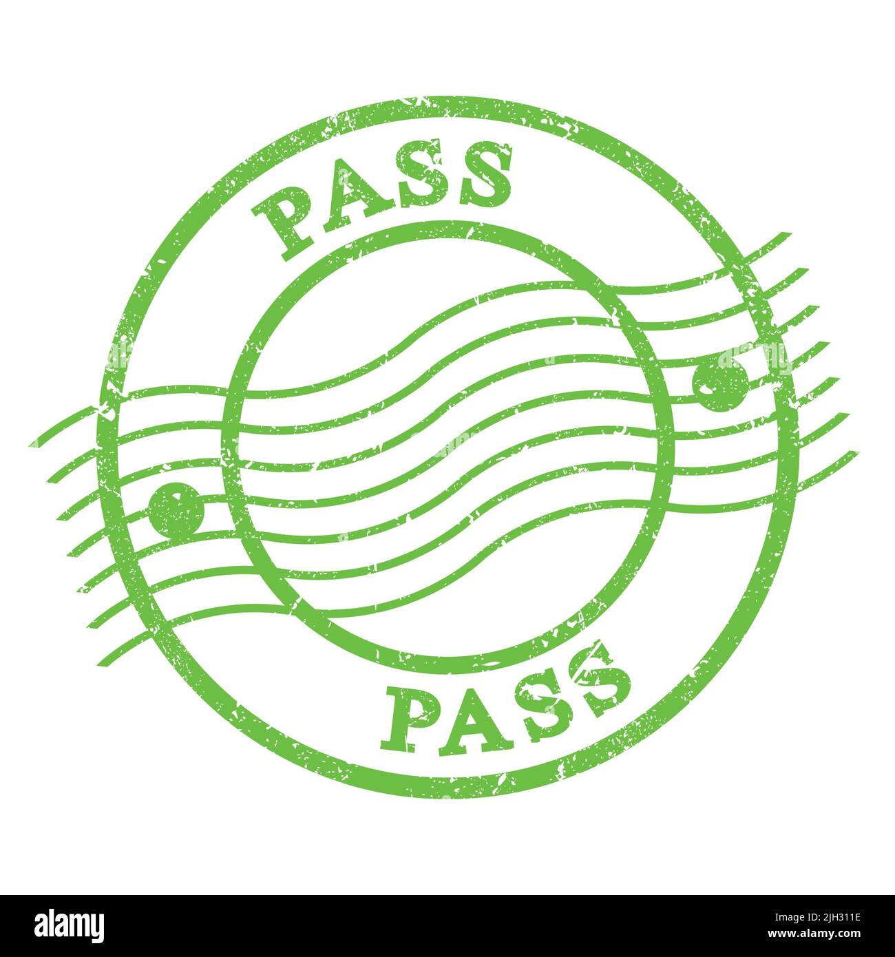 PASS, text written on green grungy postal stamp Stock Photo - Alamy