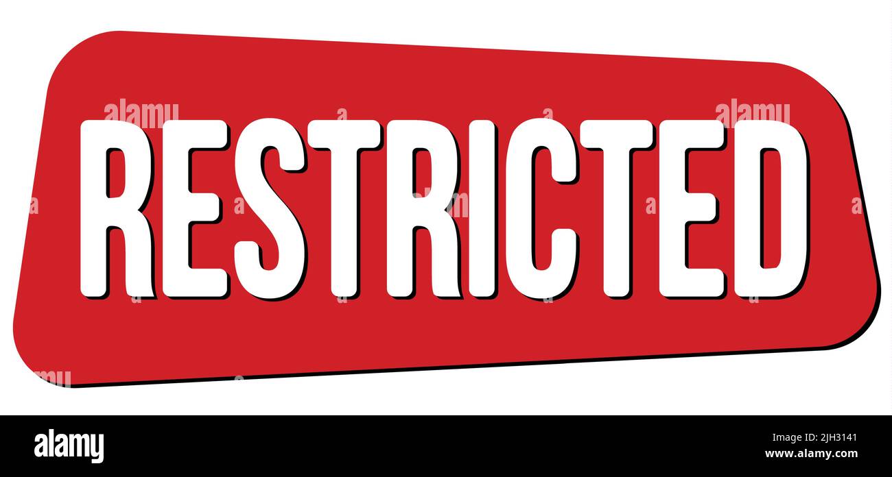 RESTRICTED text written on red trapeze stamp sign Stock Photo - Alamy
