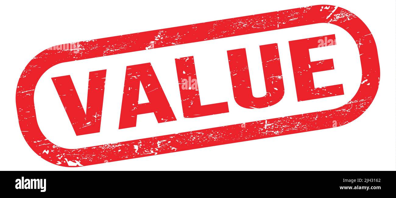 VALUE, text written on red rectangle stamp sign Stock Photo - Alamy