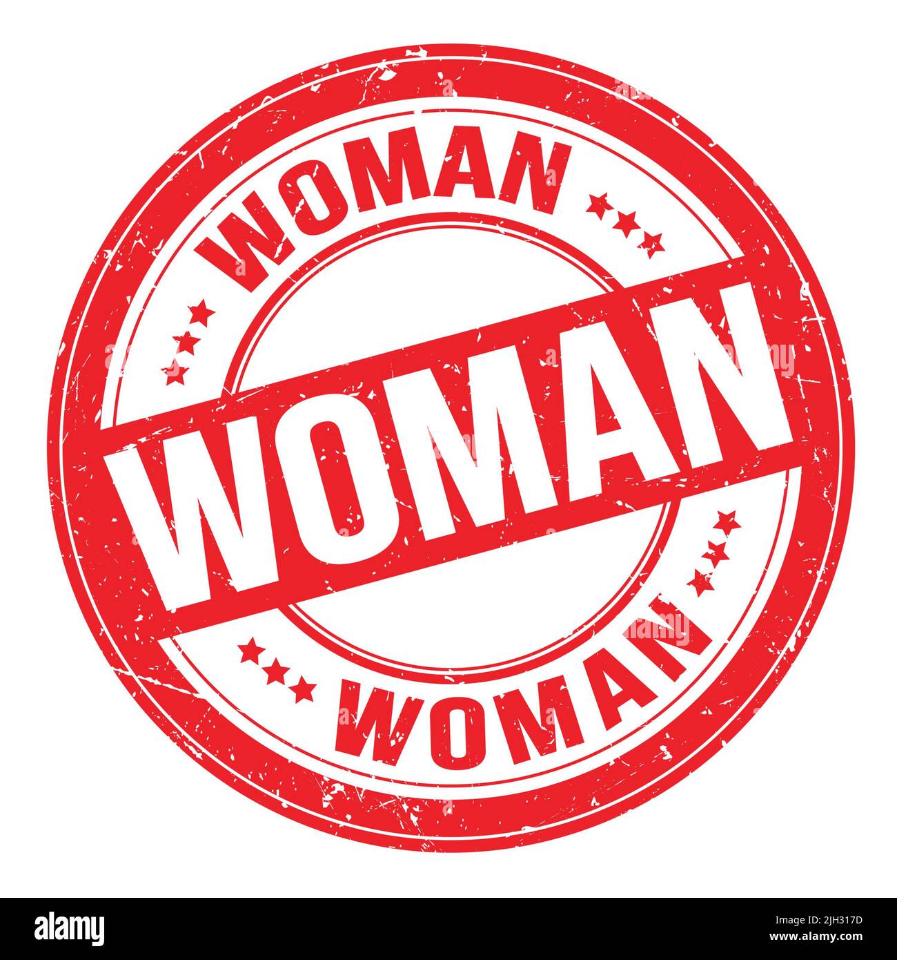 WOMAN text written on red round grungy stamp sign Stock Photo - Alamy