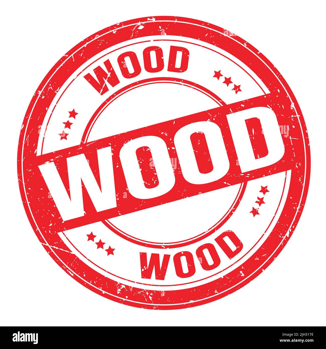 WOOD text written on red round grungy stamp sign Stock Photo - Alamy