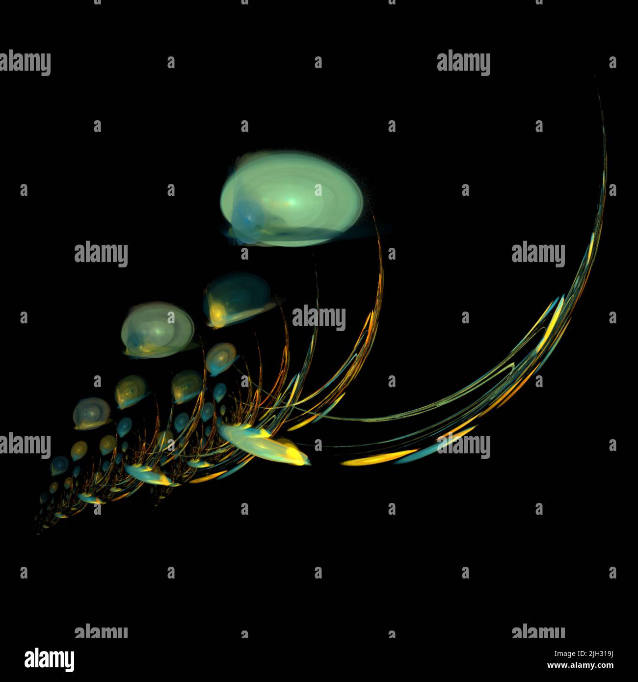 green abstract element on black background, digital graphic, background ...