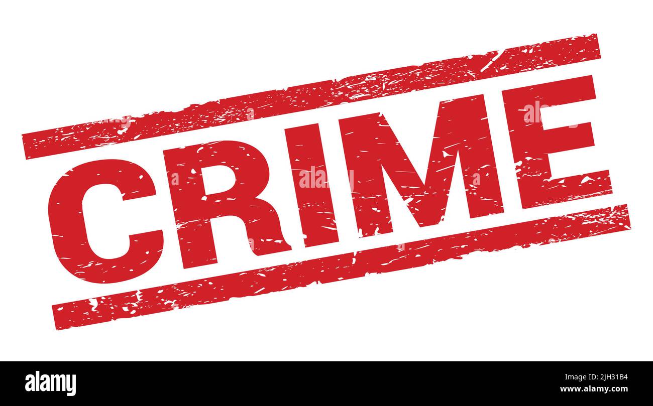 CRIME text written on red rectangle stamp sign Stock Photo - Alamy