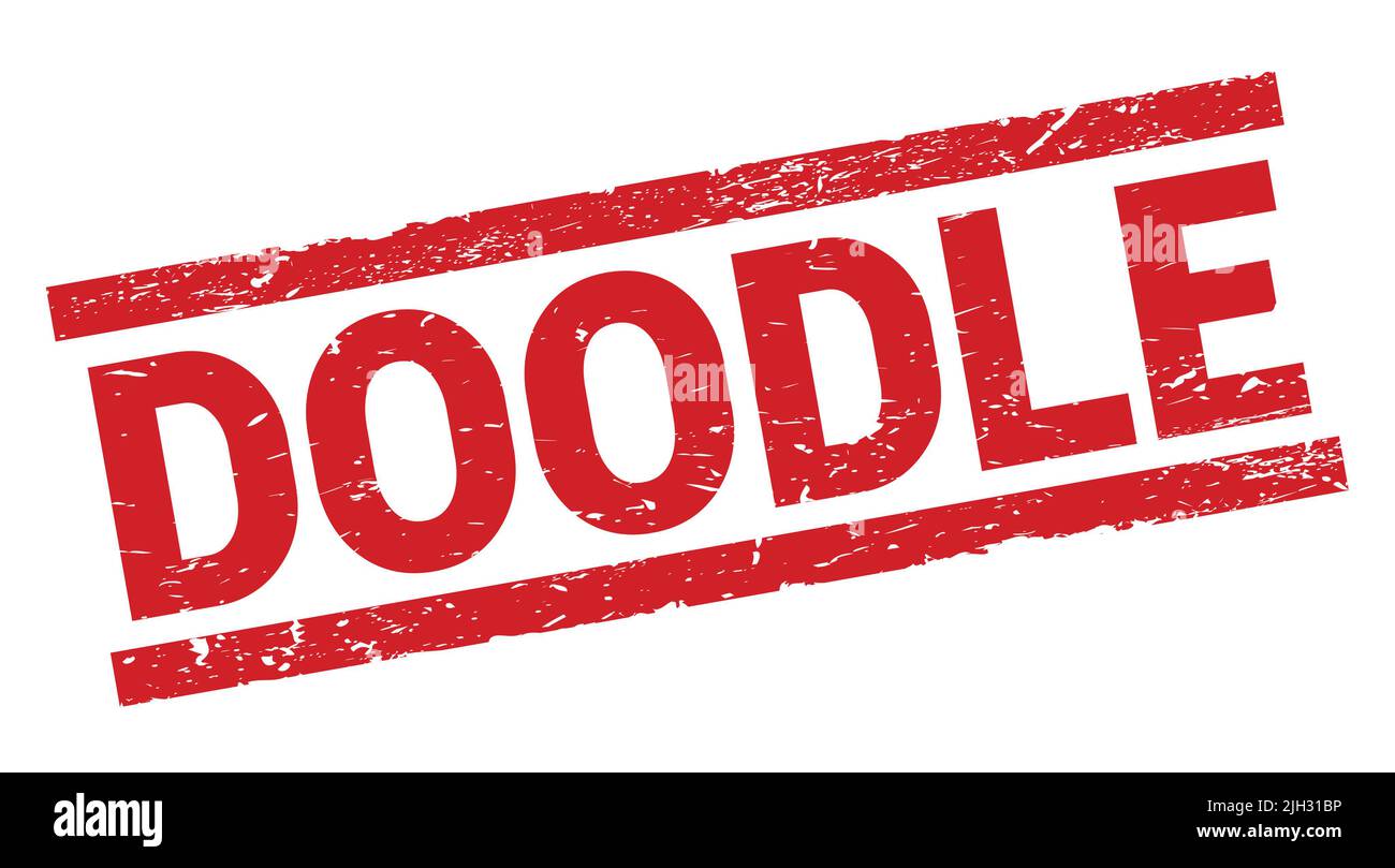 DOODLE text written on red rectangle stamp sign Stock Photo - Alamy