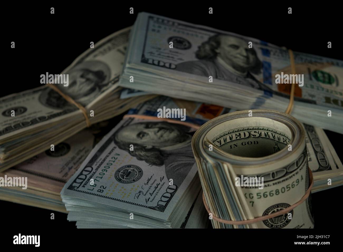 Stacks of 100 dollar bills hi-res stock photography and images - Alamy