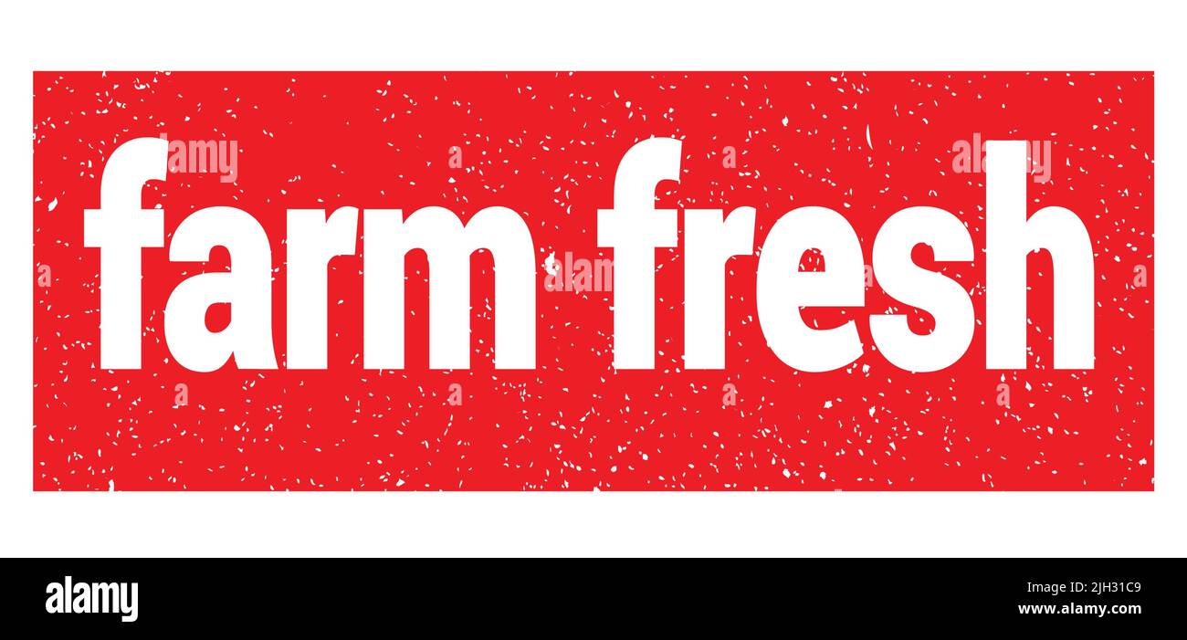 farm fresh text written on red grungy stamp sign Stock Photo - Alamy