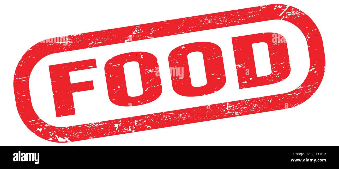 FOOD, text written on red rectangle stamp sign Stock Photo - Alamy
