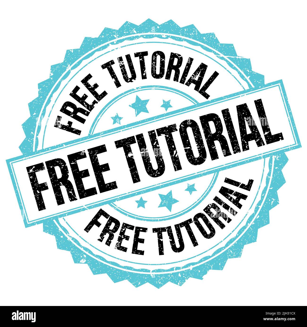 FREE TUTORIAL text written on blue-black round stamp sign Stock Photo ...