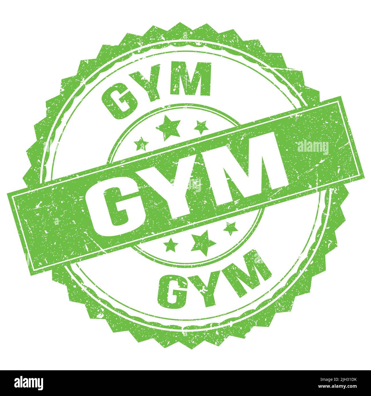 GYM text written on green round stamp sign Stock Photo - Alamy