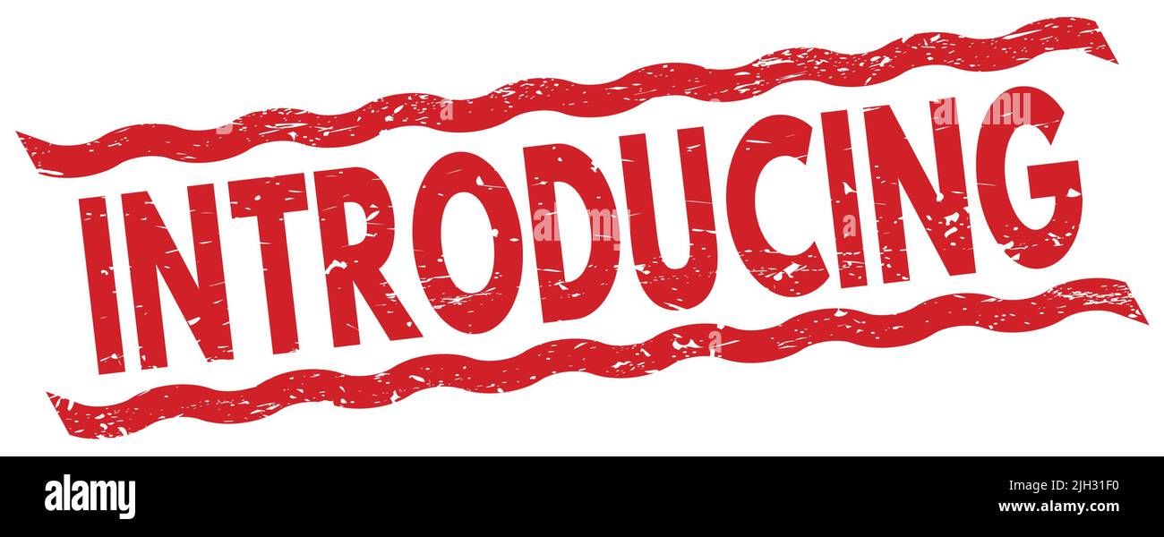 INTRODUCING text written on red lines stamp sign Stock Photo - Alamy