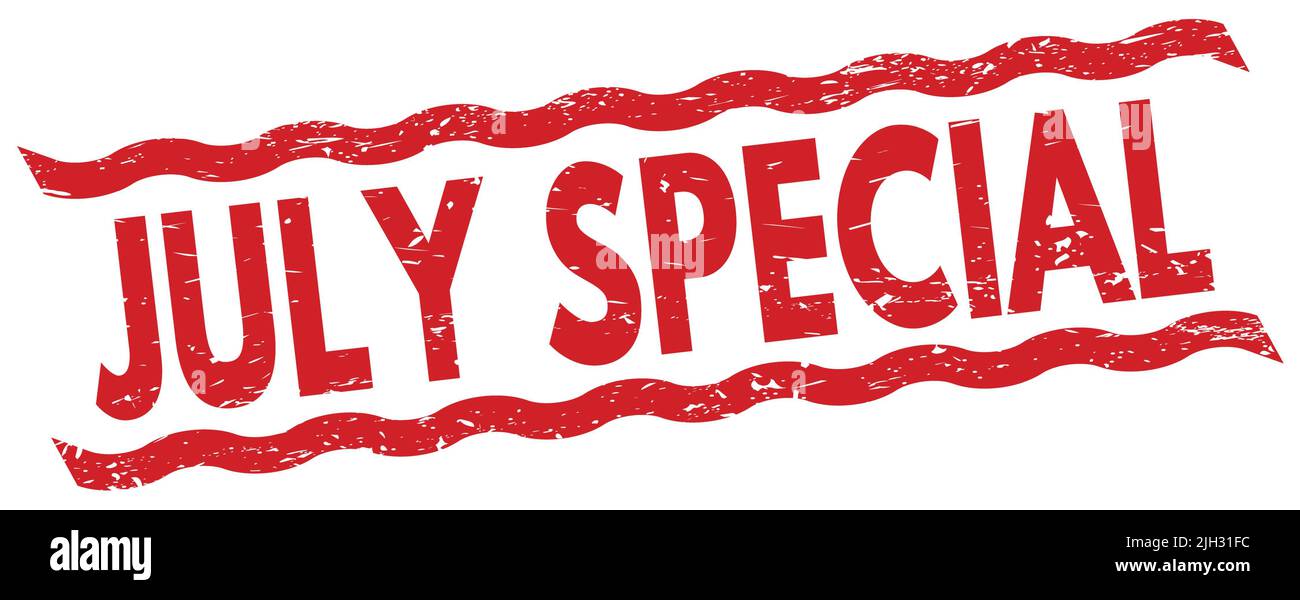 JULY SPECIAL text written on red lines stamp sign Stock Photo - Alamy