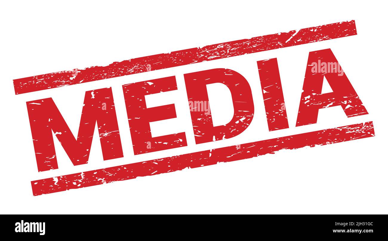 MEDIA text written on red rectangle stamp sign Stock Photo - Alamy