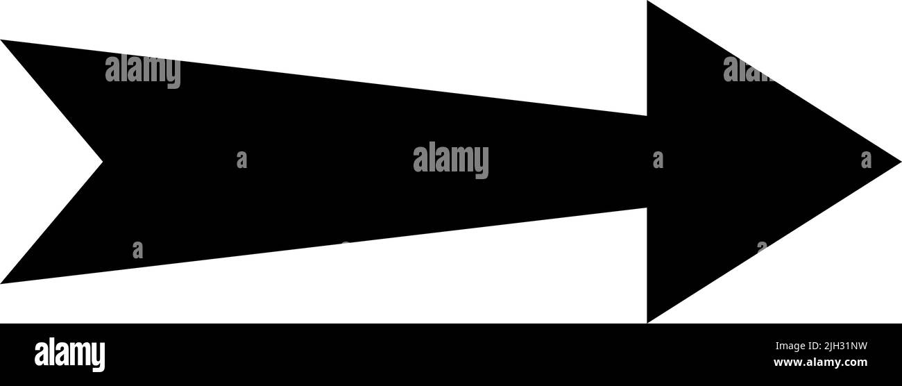 Vector illustration of the shape of a classic black arrow, pointing to ...