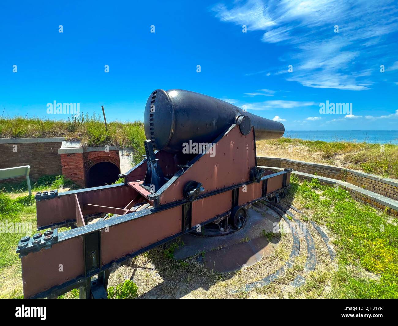 Ship Island, MS - June 17, 2022: 15-inch Rodman Cannon at Fort ...