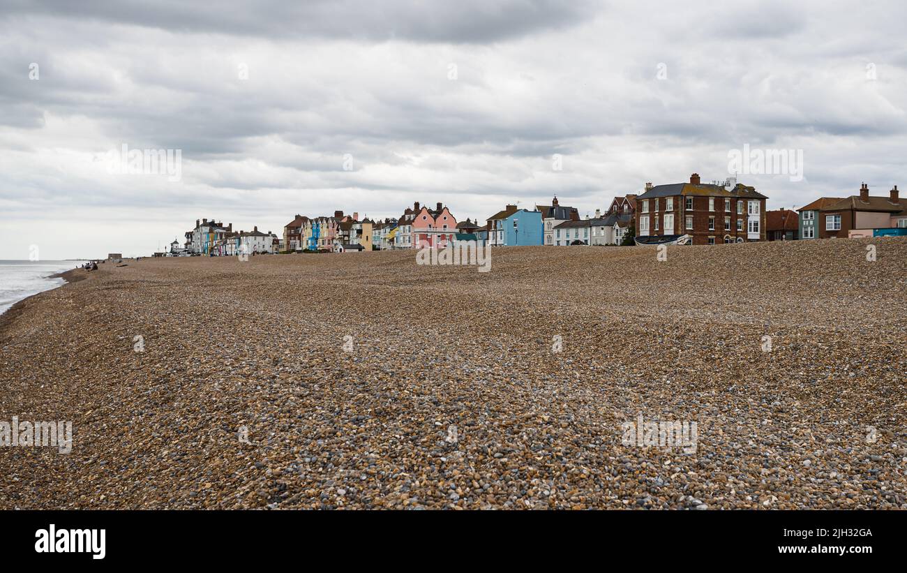 Colourful houses along the Aldeburgh seafront pictured in July 2022 ...