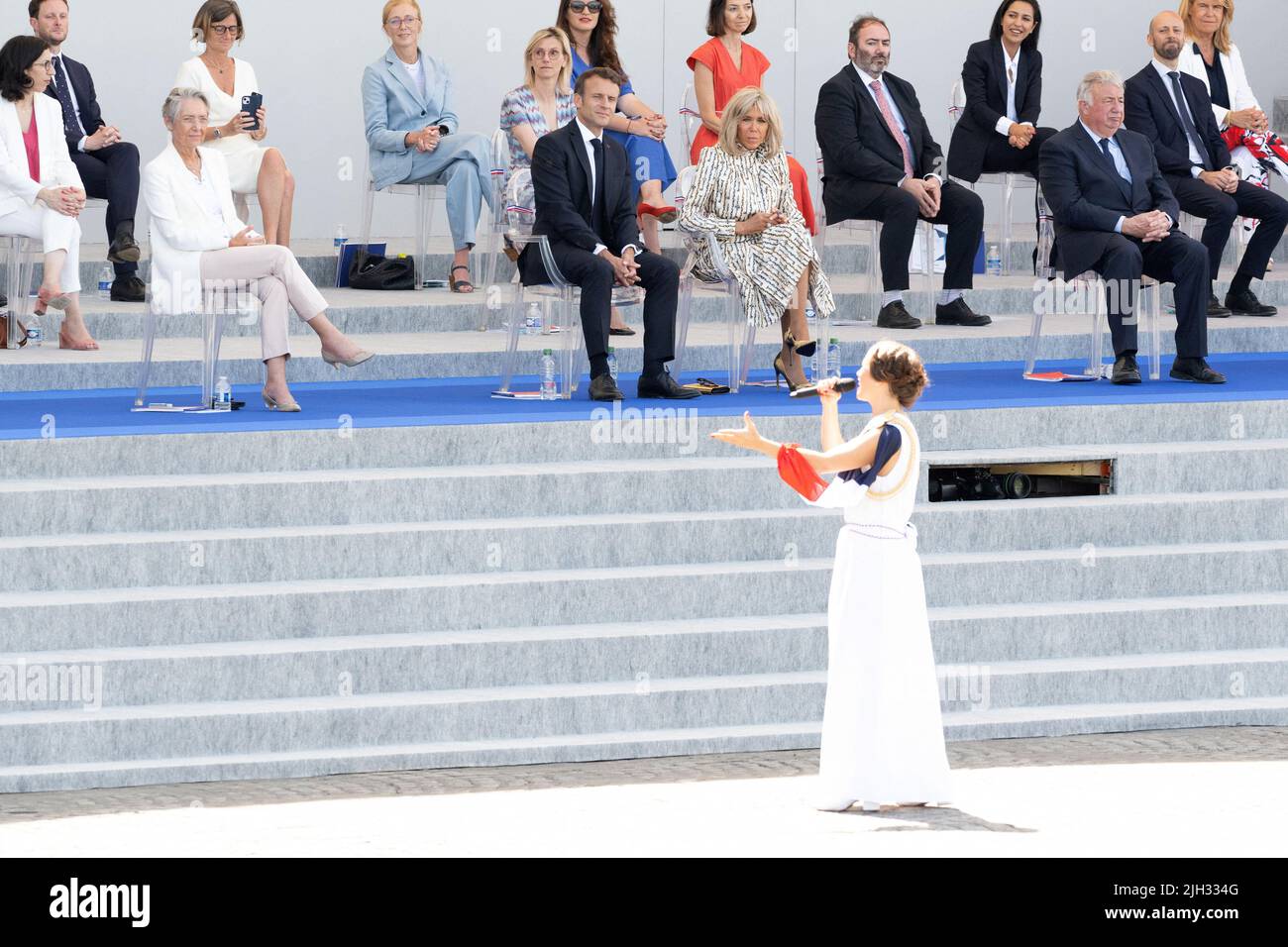 Paris, France. 14th July, 2022. French Prime Minister Elisabeth Borne ...