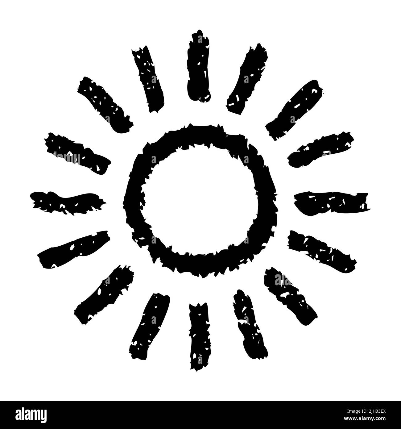 Hand painted sun symbol, hand drawn with crayon Stock Vector Image ...