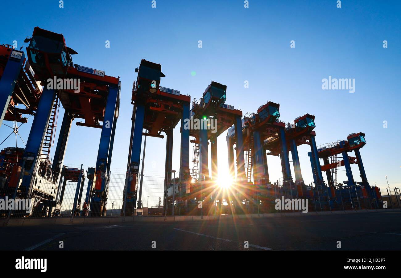 Hamburg, Germany. 14th July, 2022. Van carriers (VC), special vehicles ...
