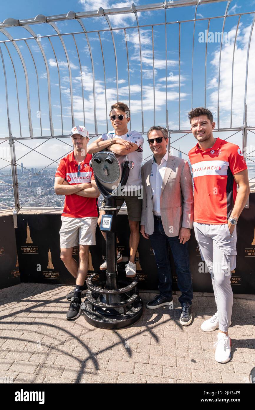 New York, NY - July 14, 2022: Drivers Oliver Askew, Nyck de Vries ...