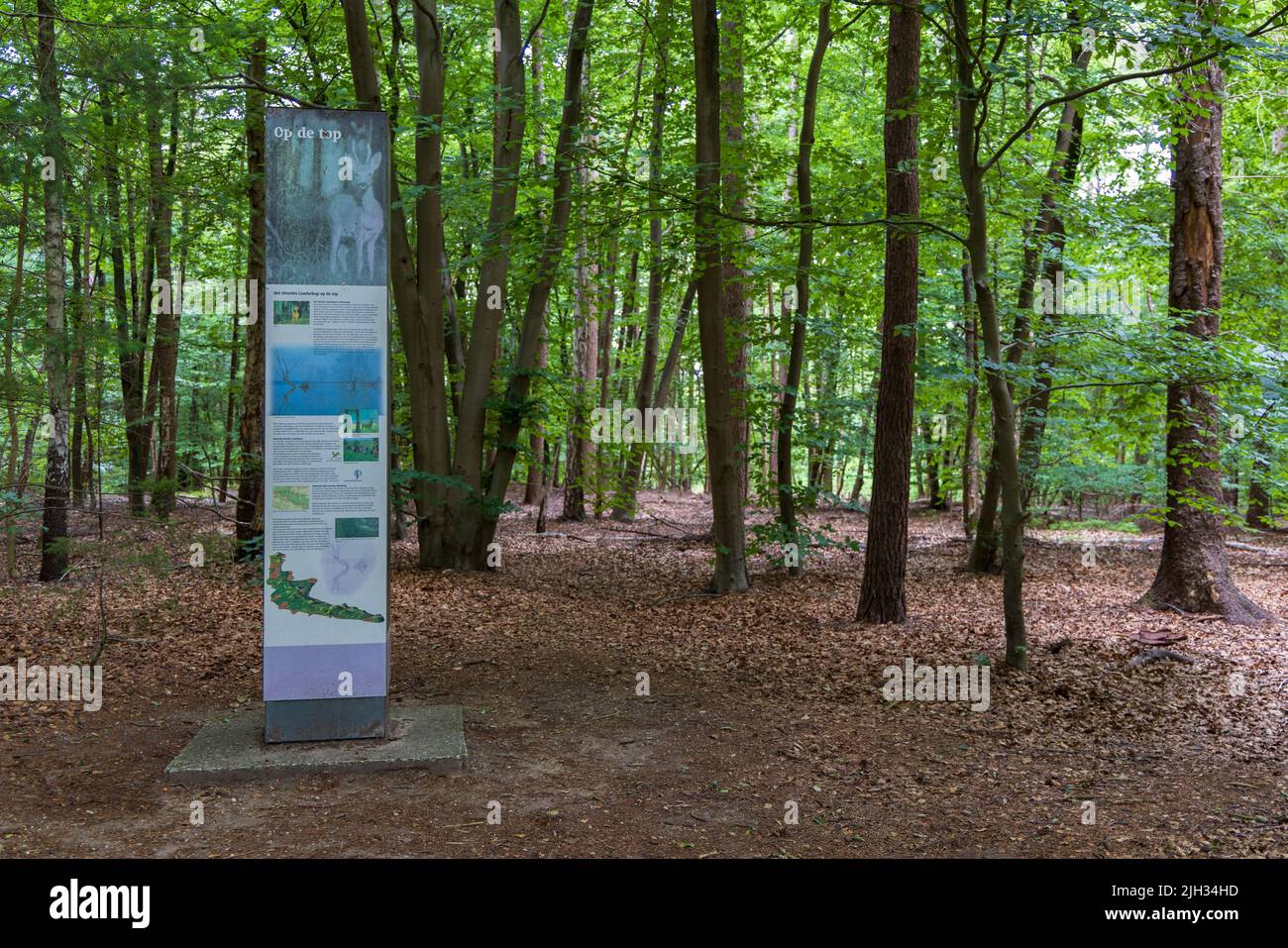 Amerongen, The Netherlands - July 10, 2022: Highest point info pole in ...