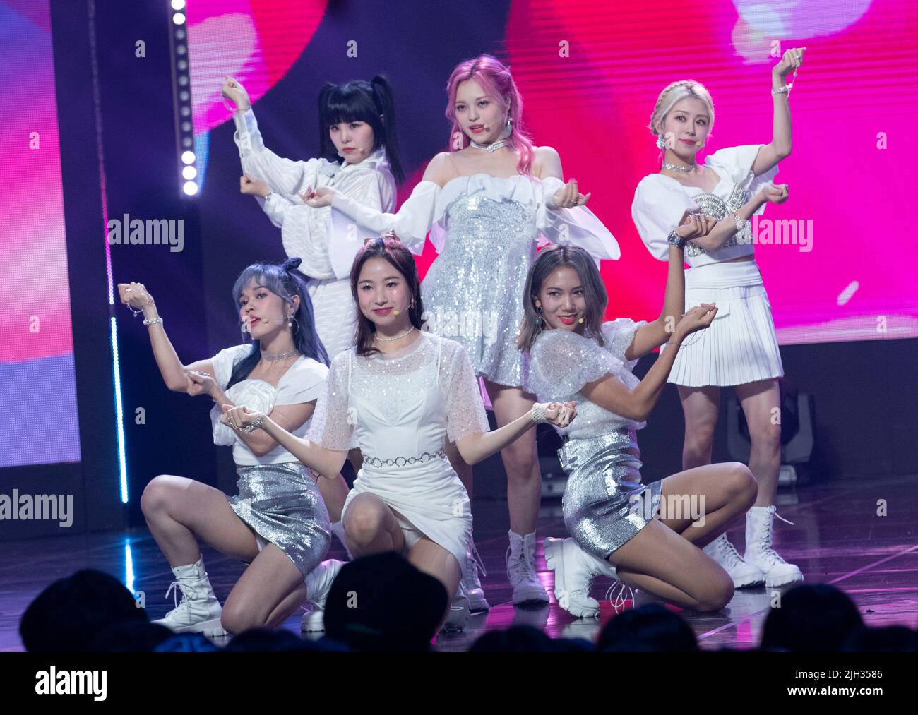 13 July 2022 - Goyang, South Korea : K-Pop girl group Beautybox, performs on the stage during a ...