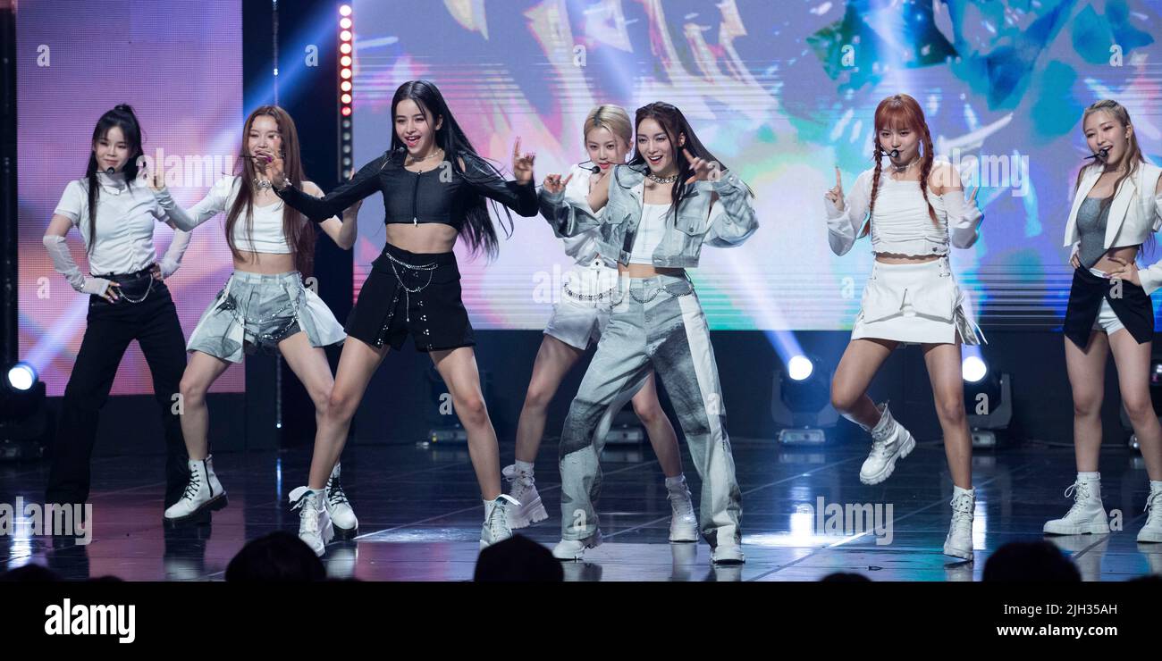 13 July 2022 - Goyang, South Korea : K-Pop Japanese girl group XG ...