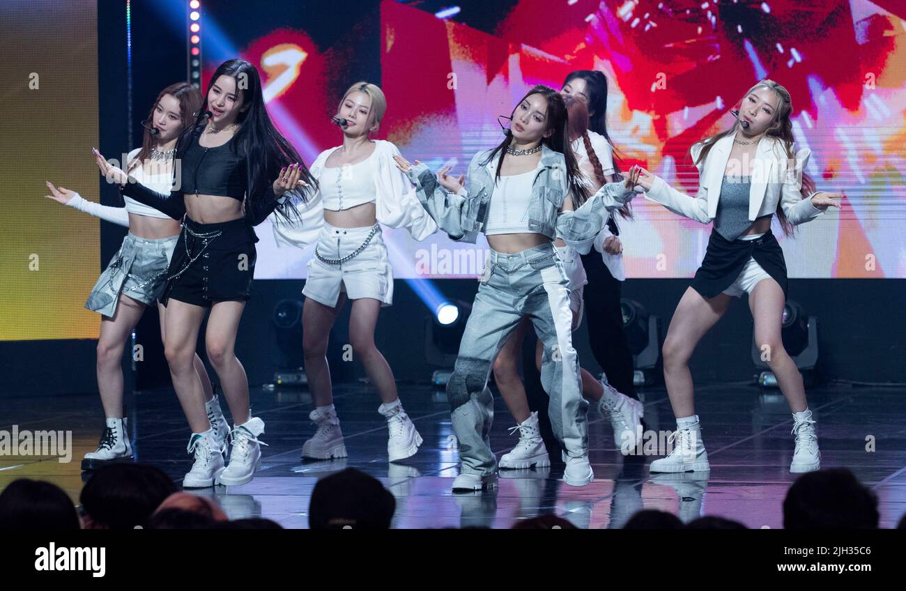 13 July 2022 - Goyang, South Korea : K-Pop Japanese girl group XG ...