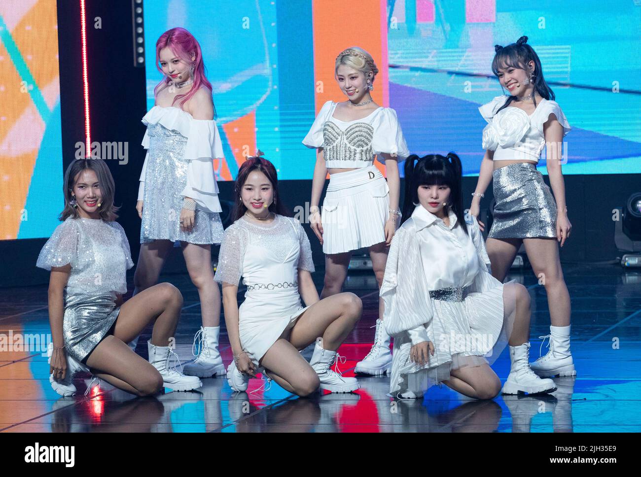 13 July 2022 - Goyang, South Korea : K-Pop girl group Beautybox, performs on the stage during a ...